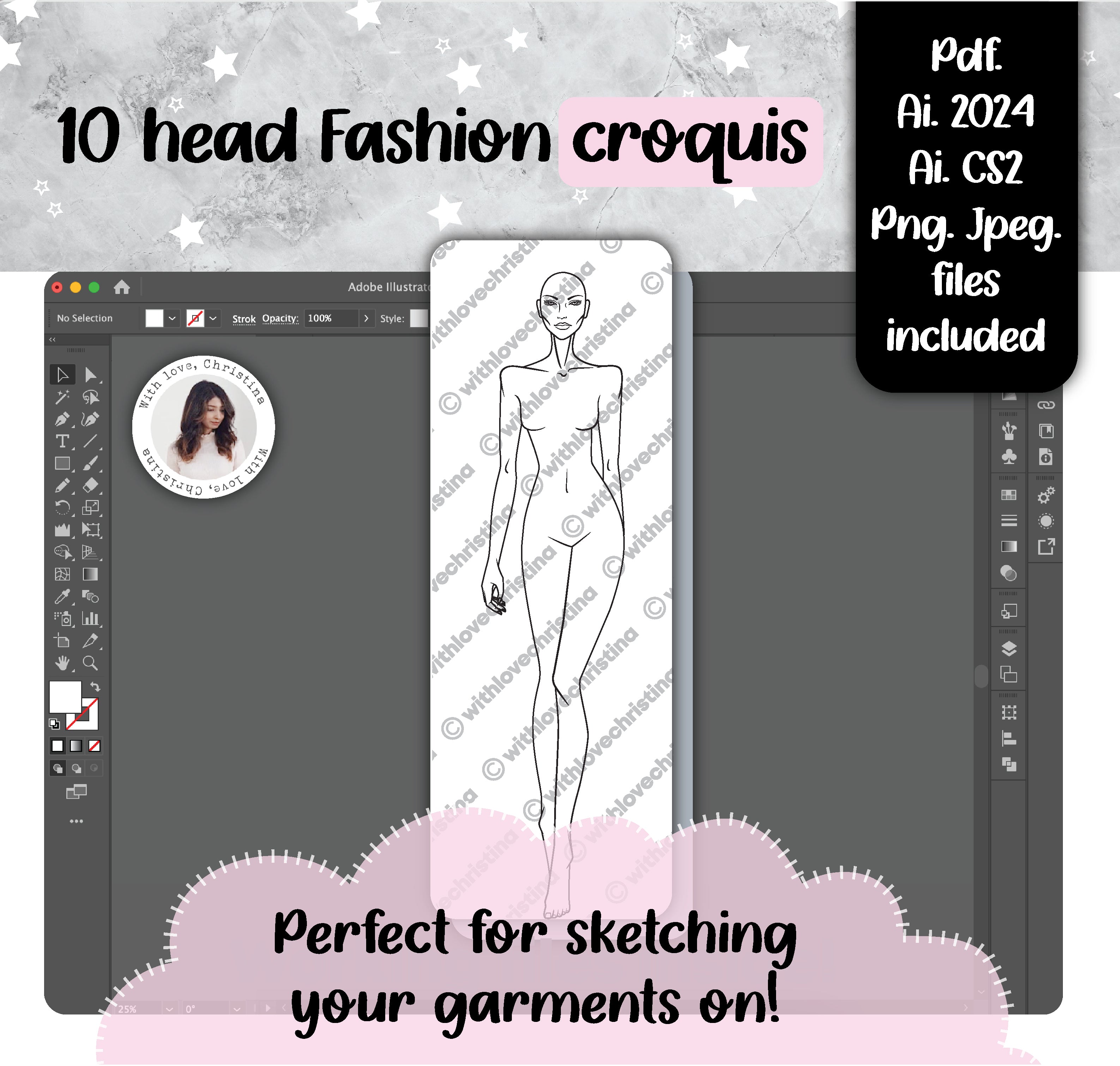 10 head fashion croquis (Ai, jpg, etc.) – WithLoveChristina