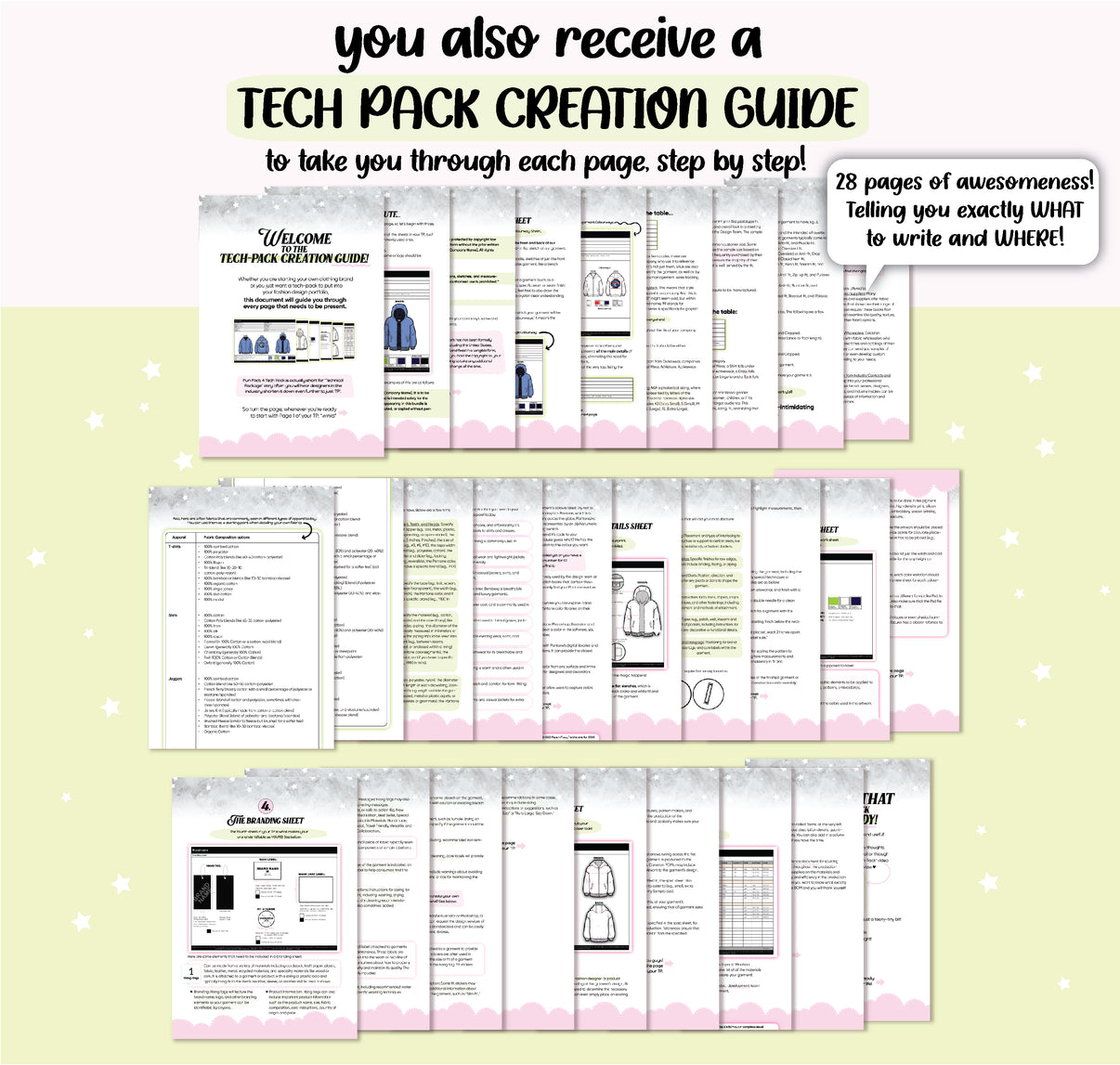Tech pack template (Ai., Pdf, etc) – WithLoveChristina